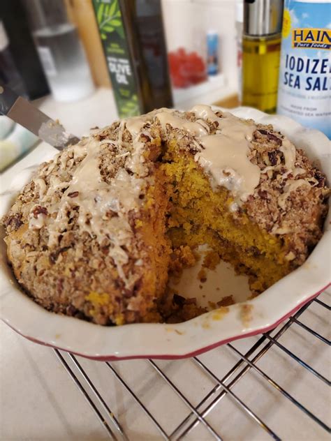 Pumpkin Pecan Crumb Cake With Maple Glaze Rbaking