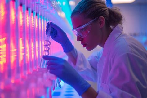 Premium Photo Lab Tech Identifies Flask