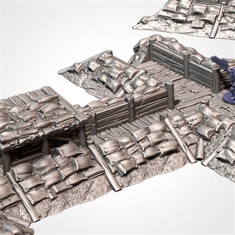 3d printable modular trenches wwii by txarli factory
