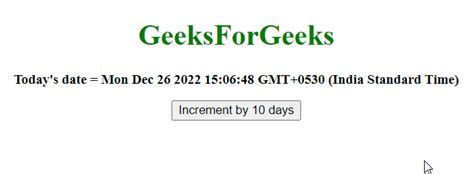Javascript Increment A Given Date Geeksforgeeks