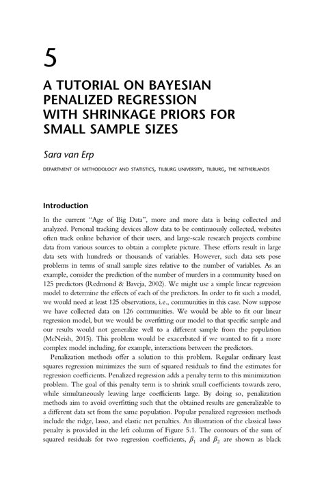Pdf A Tutorial On Bayesian Penalized Regression With Shrinkage Priors For Small Sample Sizes