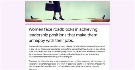 Zahra Tariq On Linkedin Women Face Roadblocks In Achieving Leadership Positions That Make Them