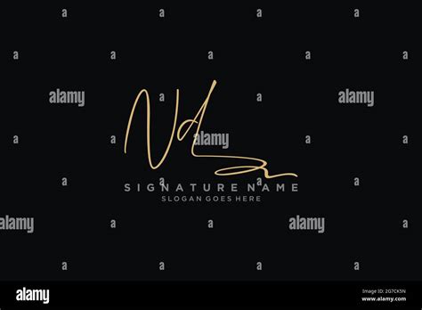Nd Letter Signature Logo Template Elegant Design Logo Sign Symbol Template Vector Icon Stock