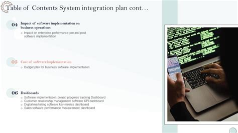 Table Of Contents System Integration Plan Ppt Show Designs Download Ppt Sample