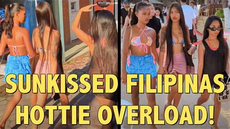 🇵🇭 3 Hot Filipina Beauties Bikini Models Beach Walk And Talk Alona Off Grid Island Living