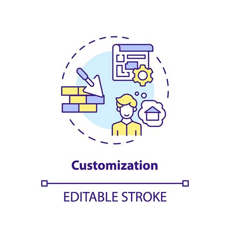 2d Editable Multicolor Customization Icon Simple Isolated Vector Construction Cost Thin Line