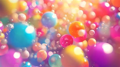 Premium Photo 3d Rendering Of A Colorful Abstract Background With Floating Spheres
