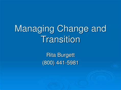 PPT Managing Change And Transition PowerPoint Presentation Free Download ID 1201948