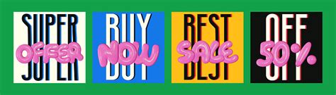 정사각형 포스터 세트 특별 제공 3d 효과 텍스트 스타일 프로모션을 위해 풍선 분홍색 글자의 3d 텍스트가 있는 구성의 우아하고