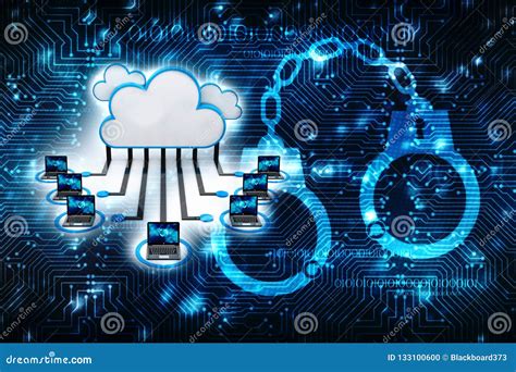 Cloud Computing Cloud With Computer In Abstract Technology Background