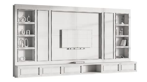 Modern Tv Wall 09 392417 3d Model Download 3d Model Modern Tv Wall