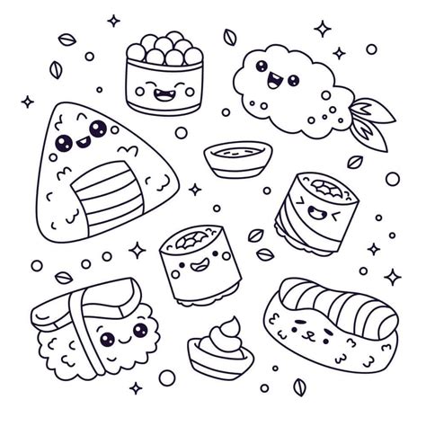Dibujo De Comida Kawaii Para Colorear Imprimir E Dibujar Coloringlib