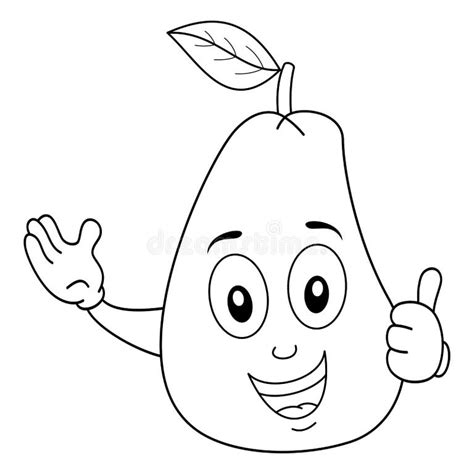 Avocado Drăguț Colorat Cu Degetele Mari Stock Vector Ilustrare Din