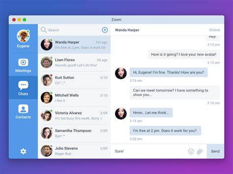 Daily Ui 013 — Direct Messaging Zoom Redesign Freebbble