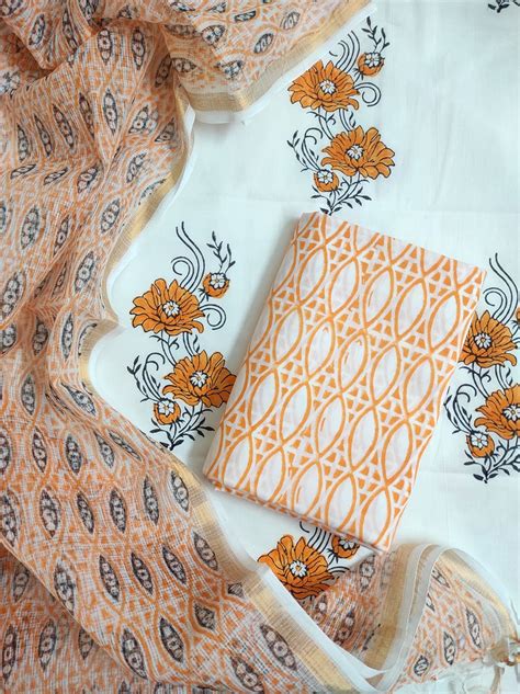 Rangsaa Jaipur Block Print Unstitched Suits For Women