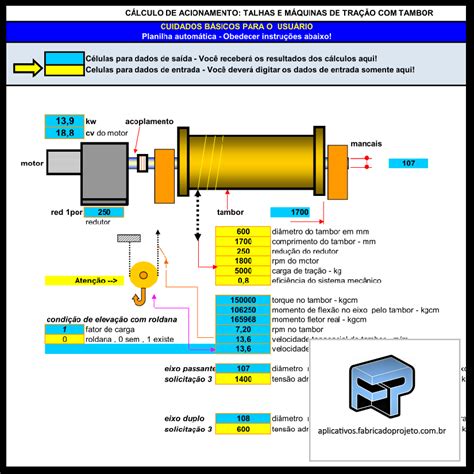 Worksheet For Calculation Of Hoists And Drum Traction Machines Artofit
