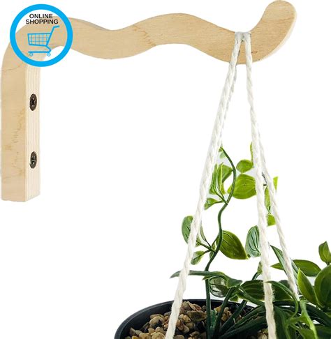 Wood Plant Hangers Outdoor Wooden Flower Pot Holder Plant Shelves Wall