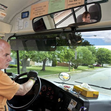 school bus inside mirror