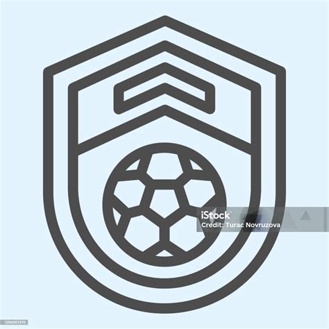 축구 클럽 라인 아이콘입니다 대학 축구 팀 클럽 전령 엠블럼 스포츠 벡터 디자인 개념 흰색 배경에 윤곽 스타일 픽토그램 웹 및