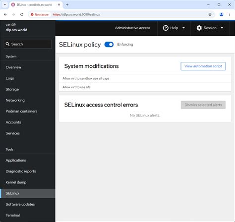 centos stream 10 initial settings use web admin console server world