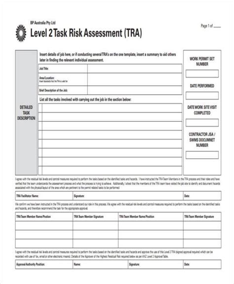 Detail Task Based Risk Assessment Template Koleksi Nomer 45