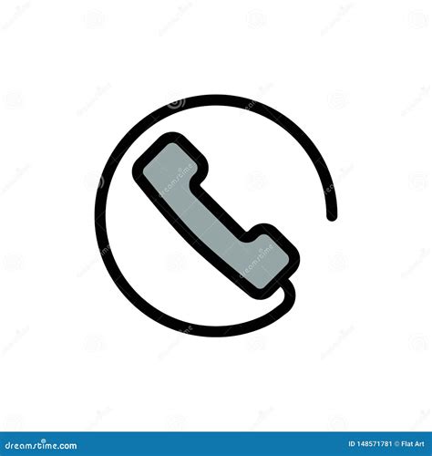 Answer Call Phone Flat Color Icon Vector Icon Banner Template Stock