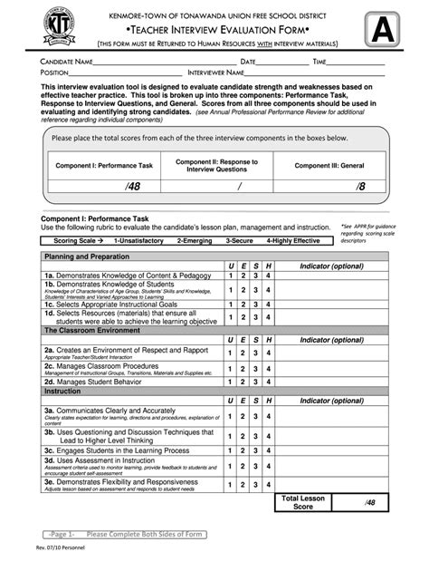 Interview Evaluation Form Fill Online Printable Fillable Blank