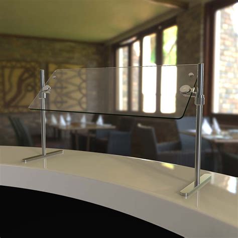 Adm Orbit720 Portable Buffet Sneeze Guard With Clear Glass Shield