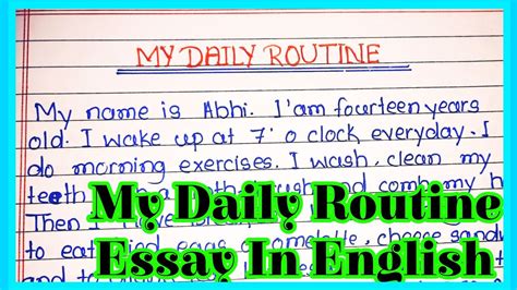 My Daily Routine essay in english l My daily routine essay in English l ...