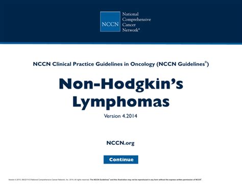 Nccn Guidelines® Non Hodgkin`s Lymphomas