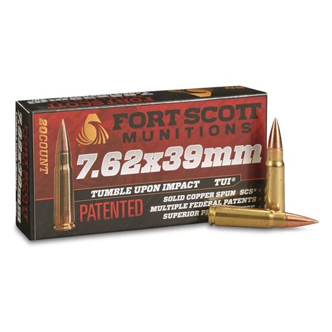 Fort Scott Tumble Upon Impact Ammo 762x39mm Scs 117 Grain 20