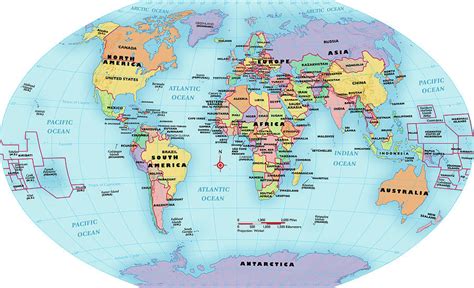 Map Of The World With Countries Labeled And Continents