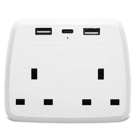 Buy Double Plug Adaptor Premium Quality Plug Adapter With 3 Usb Ports Uk 13a Double Adapter
