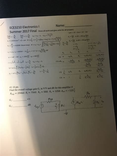 Solved Find The Overall Voltage Gain G In V V And DB For Chegg