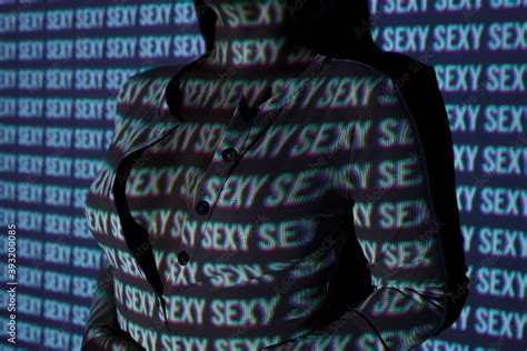 Portrait Of Sexy Girl Erotic Beautiful Woman In The Dark Digital Art Projector Light