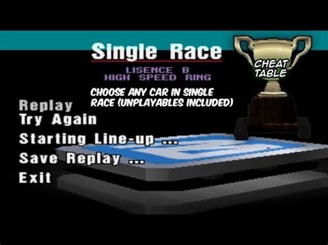 Gran Turismo 1 Playing As Object Cars Ps1 Cheat Table Available