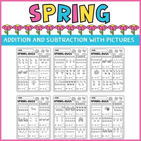 Spring Math Bugs Insects Addition And Subtraction With Pictures Within 10