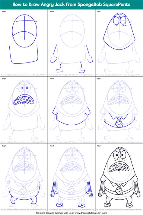 How To Draw Angry Jack From Spongebob Squarepants Spongebob