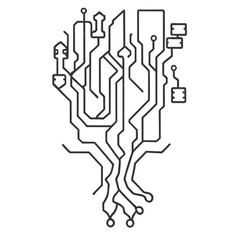 Premium Vector Circuit Board Vector Illustration Line Art