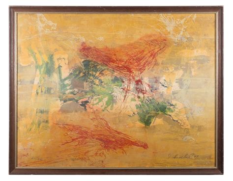 Ivan Schwebel Ivan Schwebel American 1932 2011 Ein Gedi Coloured Lithograph 55 Mutualart