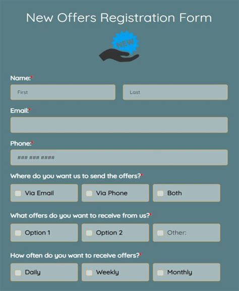 free vip customer registration form template 123formbuilder