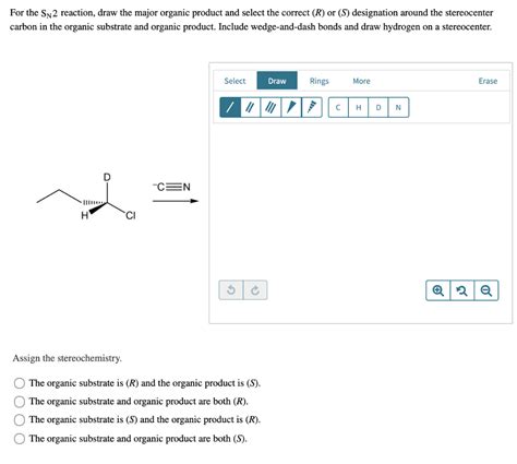 Solved For the SN2 reaction, draw the major organic product | Chegg.com