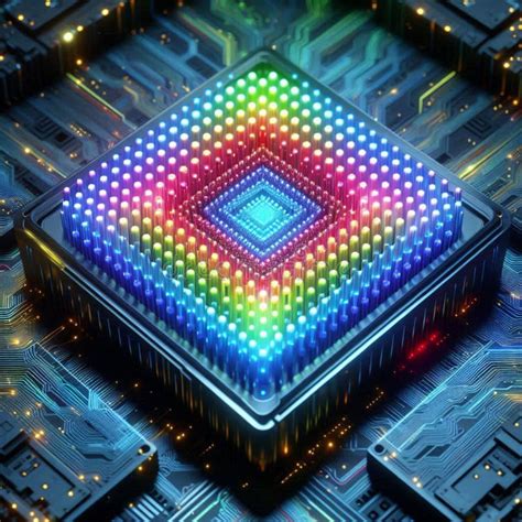 A Generative Artificial Intelligence Cpu That Emits Colorful Light 3d Rendering Genarated Ai