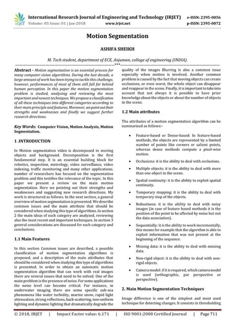 irjet motion segmentation pdf