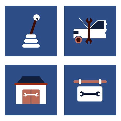 색 벡터에 자동차 세부 아이콘 자동차 부품 세트 Eps Ai Uidownload