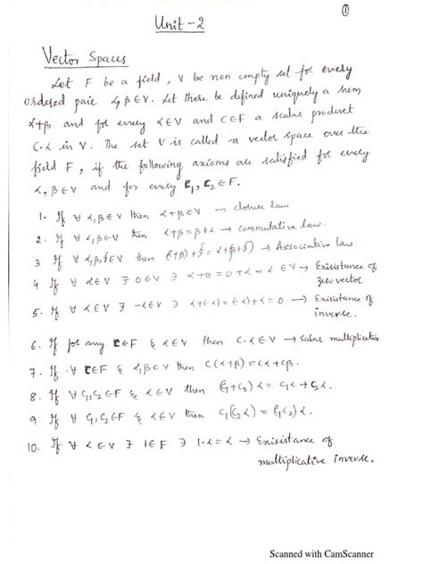 Unit 2 Vector Spaces Pdf