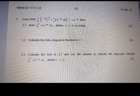 Solved Given That Dxd Execx C Exxdx Xecx Then Chegg