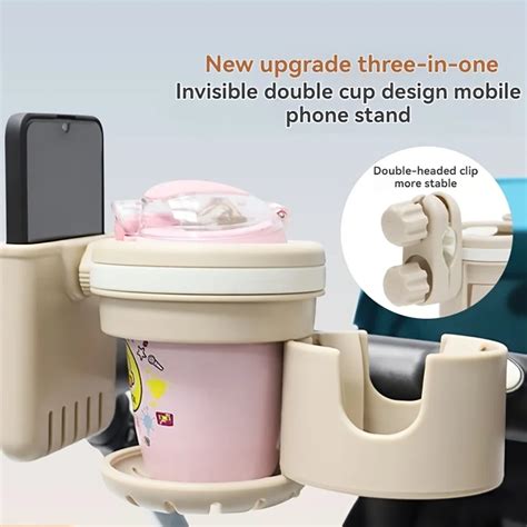 다기능 유모차 컵 홀더 3 In One 한 손 프레임 유모차 물병 물컵 홀더 보관 랙 U 유모차 및 액세서리