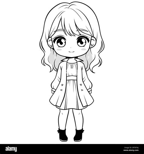 Simple Female Vector Cute Chibi Fashionable Flat Vector Stock Vector Image And Art Alamy