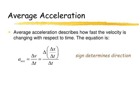 Average Acceleration Equation Instantaneous Acceleration Formula